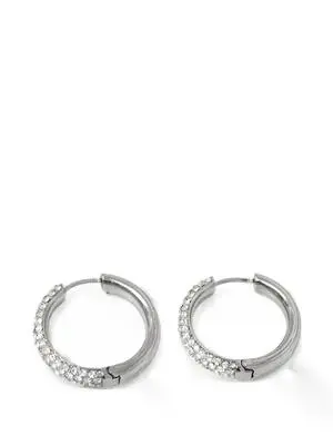 Guess Madison Crystal-embellished Hoop Earrings - Silver