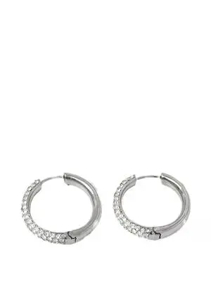 Guess Madison Crystal-embellished Hoop Earrings - Silver