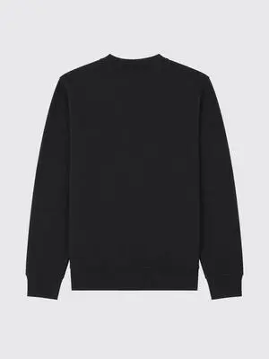 BOSS Crew-neck Cotton Jumper With Tone-on-tone Logo - Black