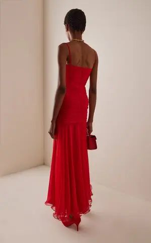 Carolina Herrera Bow-detailed Silk Chiffon Dress