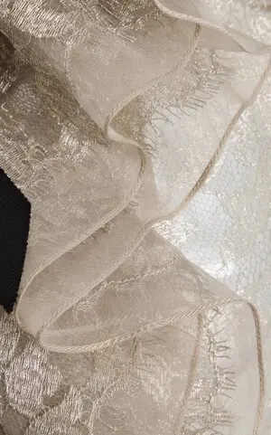 Carolina Herrera Ruffled Lurex Floral Lace Coat