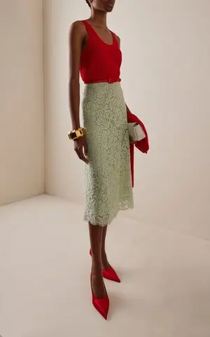 Carolina Herrera Sleeveless Pointelle Stitch Knit Tank Top