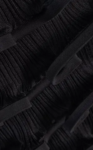 Carolina Herrera Ruffled Viscose Fine Knit Rib Dress