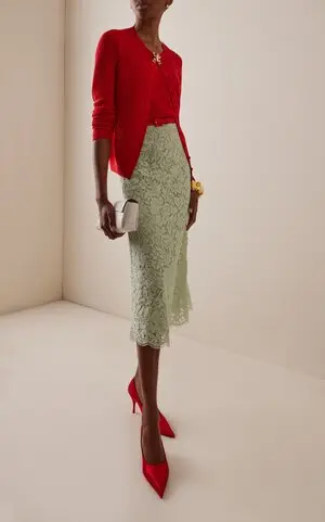 Carolina Herrera Long-sleeve Pointelle Stitch Knit Cardigan