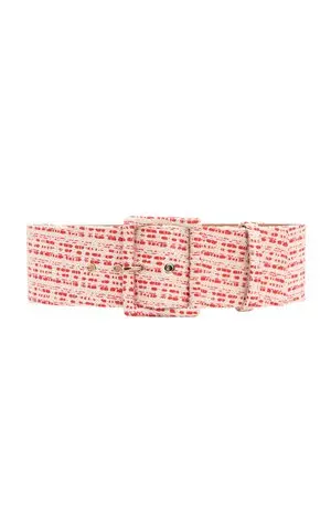 Carolina Herrera Tweed Maxi Icon Belt - Red
