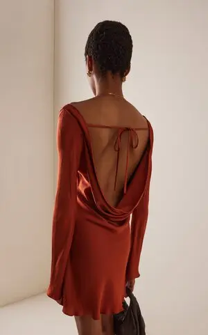 Bondi Born Ardea Cowl Back Satin Mini Dress