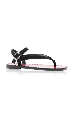 Proenza Schouler Glove Grommet Sandals In Calfsuede - Black