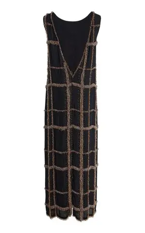 KALLMEYER Libi Grid-pattern Maxi Dress