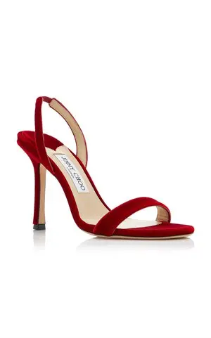 JIMMY CHOO Jenn 100mm Velvet Slingback Sandals