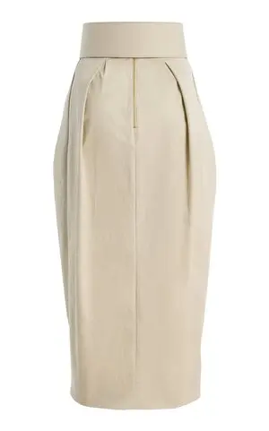 Carolina Herrera Belted Cotton Sateen Knee-length Skirt