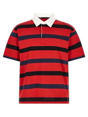 Prada Striped Polo Shirt - Red