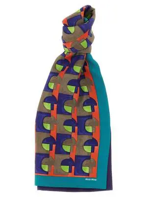 Miu Miu Medium Silk Scarf - Multicolor