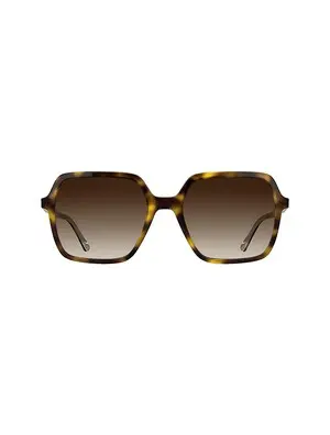 Calvin Klein Modified Rectangle Sunglasses Double Gradient Brown