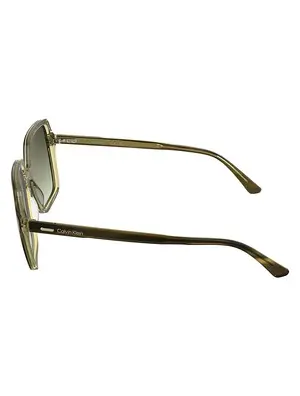 Calvin Klein Modified Rectangle Sunglasses - Gradient Khaki