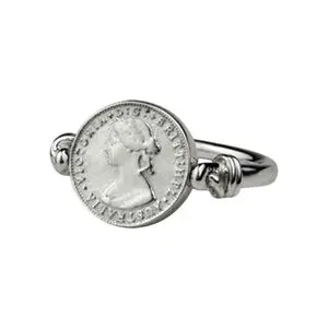 VON TRESKOW Coin Flip Ring - Silver