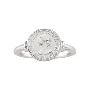 VON TRESKOW Micro Coin Ring - Silver