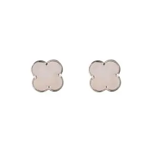 VON TRESKOW Clover Mother Of Pearl Stud Earrings - Silver