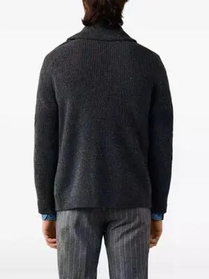 HACKETT  Herringbone-pattern Shawl-collar Cardigan