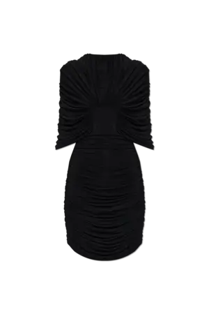 THE MANNEI Draped Mini Dress - Black