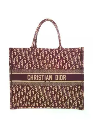 Dior 2019 Large Oblique Canvas Book Tote Bag - Red