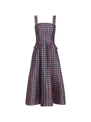 MARKARIAN Birdie Floral-jacquard Midi Dress - Grey