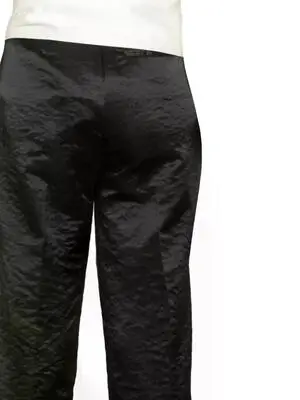 FORTE_FORTE Contrast-waistband Hammered-effect Trousers