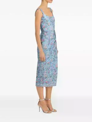 MARKARIAN Marla Floral-lace Wrap Midi Dress