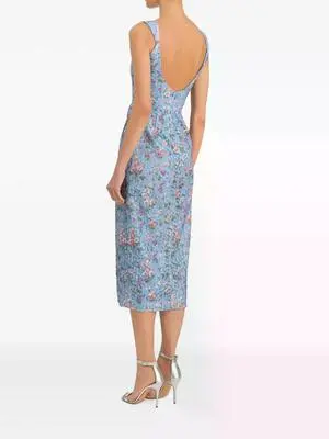 MARKARIAN Marla Floral-lace Wrap Midi Dress