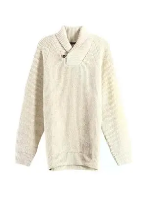 Barbour Fleck Ribbed Shawl-collar Sweater - Neutrals