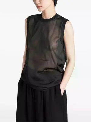 Comme Des Garçons Sheer Knit Top - Black