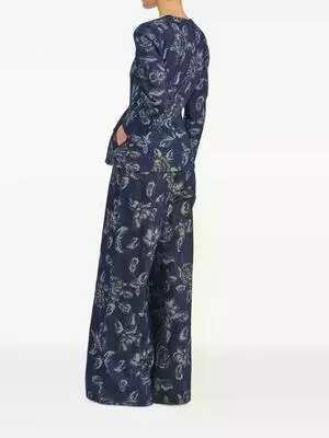 MARKARIAN Ila Floral-print Wide-leg Trousers