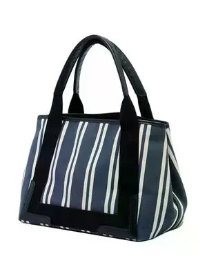 Balenciaga 2017 Canvas Striped Navy Cabas S Tote Bag