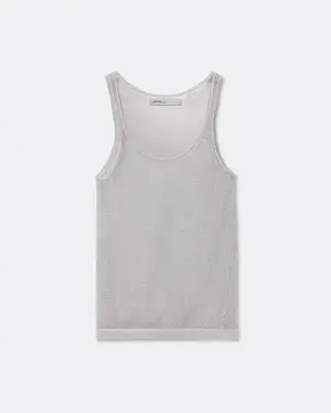 ALLSAINTS Silvi Fitted Metallic Vest - Silver