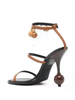 Moschino Bead-embellished Leather Sandals