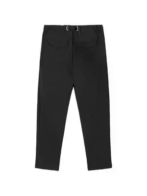 WHITE SAND Buckle-fastening Pleated Trousers