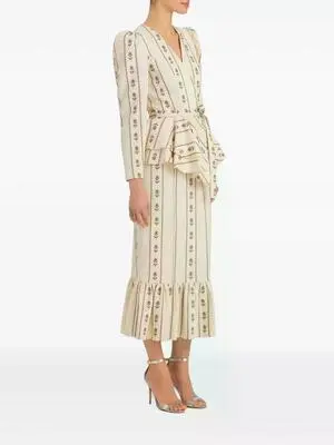 MARKARIAN Vega Floral-stripe Wrap Top