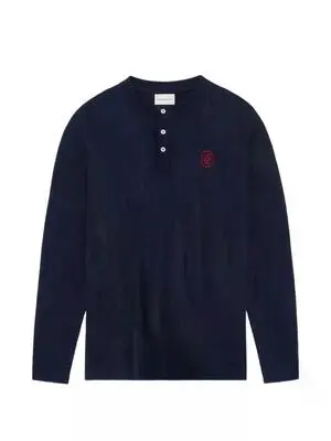 Drole De Monsieur Waffle-knit Long-sleeve T-shirt - Blue