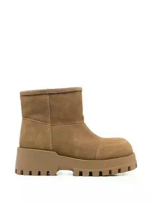 SERGIO MORETTI FIRENZE Suede Chunky-sole Ankle Boots - Neutrals