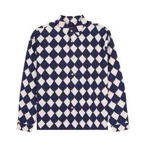 PLEASURES Diamond Button Down 'navy