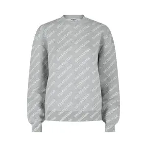 Balenciaga Allover Logo Knit Sweater White