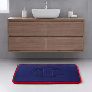 Champion Quilted Logo Memory Foam Bath Mats - Dark Blue