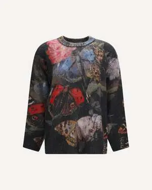 R13 Oversized Cashmere Crewneck Sweater - Grey