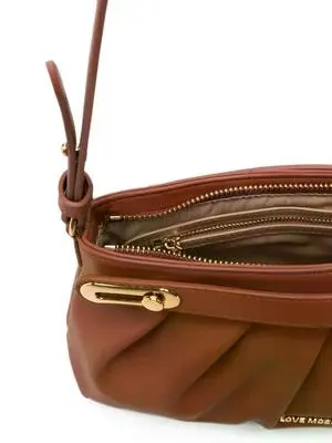 Moschino Ruched Leather Cross Body Bag