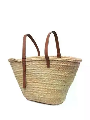 Loewe 2021 Large Raffia Anagram Basket Tote Bag