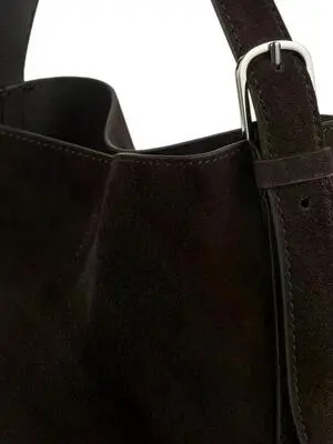 TOTEME Small Belted Suede Tote Espresso