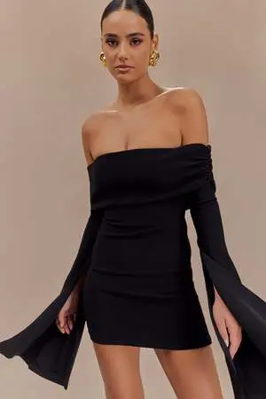 Meshki Dominique Off Shoulder Long Sleeve Mini Dress