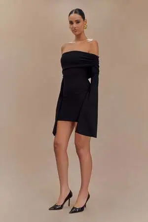 Meshki Dominique Off Shoulder Long Sleeve Mini Dress