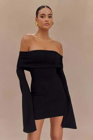 Meshki Dominique Off Shoulder Long Sleeve Mini Dress