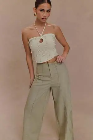 Meshki Brandi Linen Straight Leg Pant