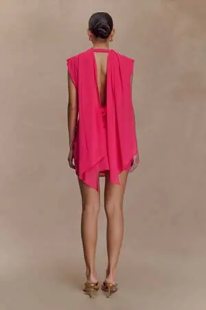 Meshki Giulia Chiffon Draped Mini Dress